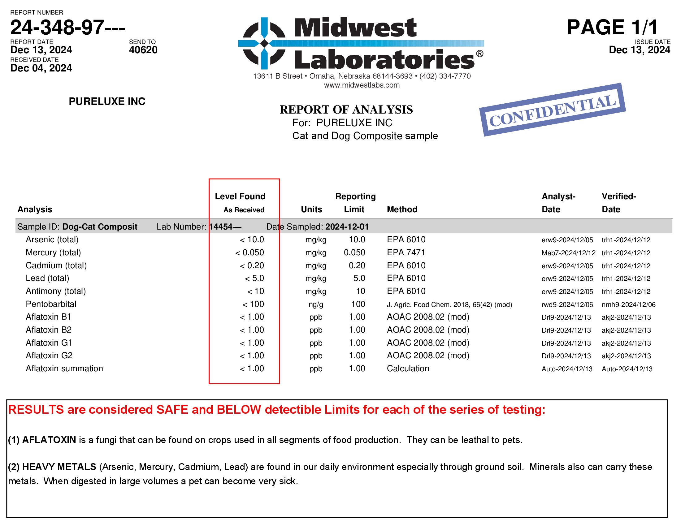 Heavy Metals_Toxins report - PureLUXE Pet Food | Natural, Healthy Food ...